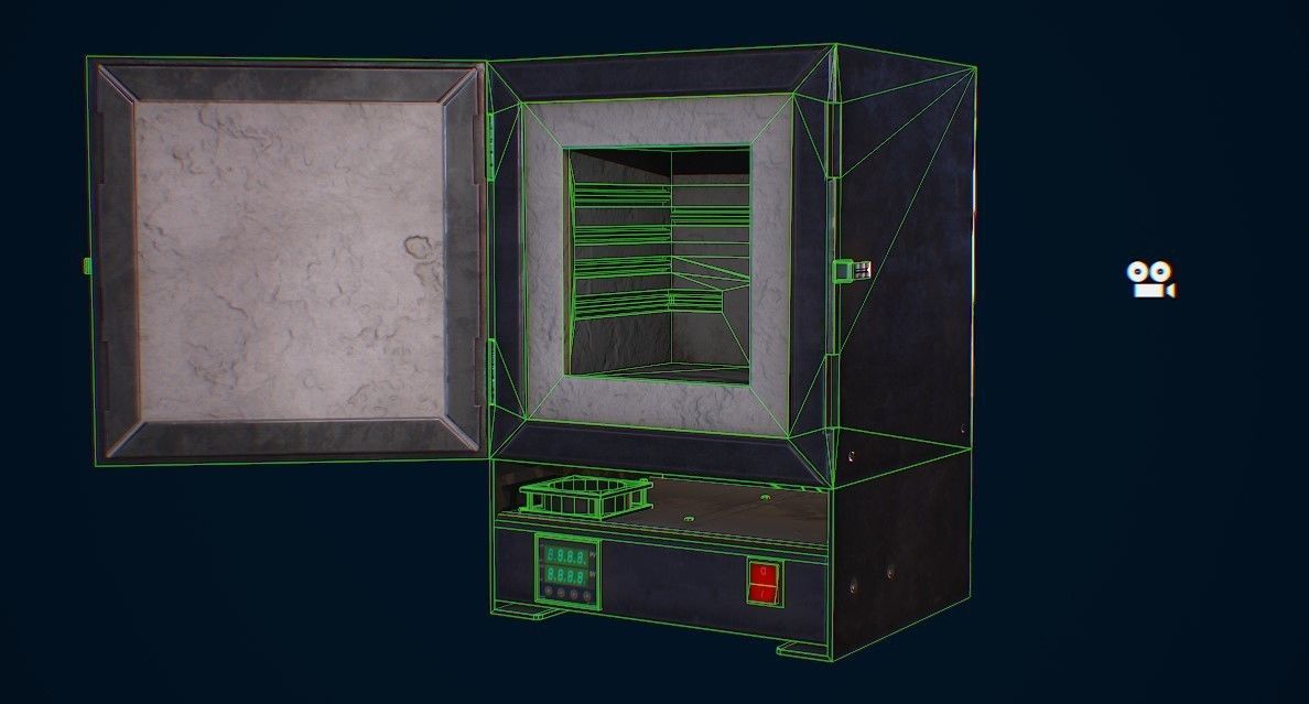 3D model Stove - muffle furnace with ANIMATION VR / AR / low-poly ...