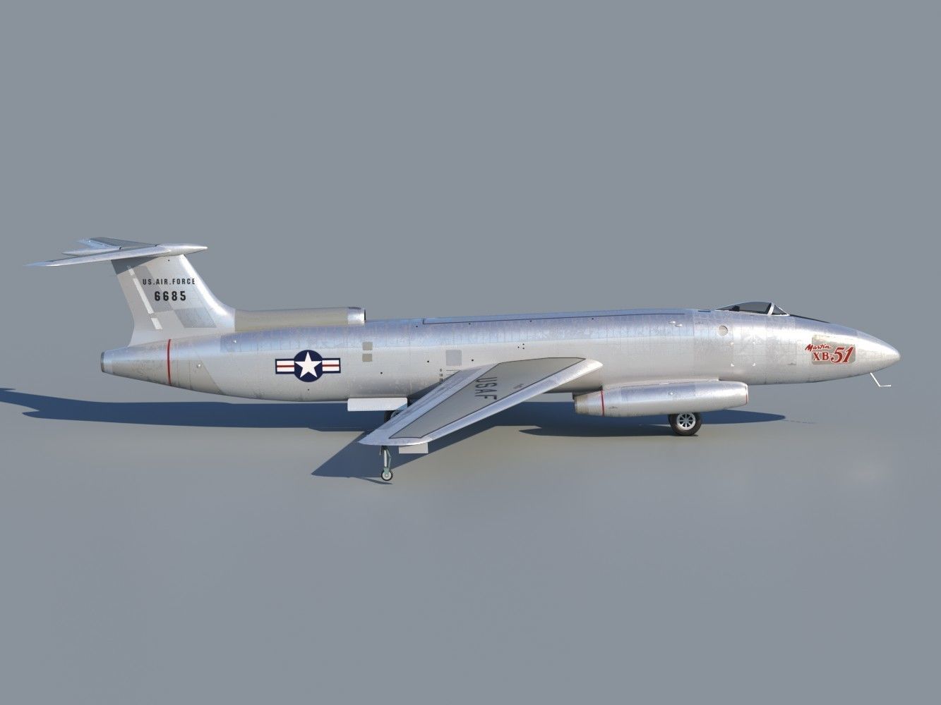 3D model Martin XB-51 bomber VR / AR / low-poly | CGTrader