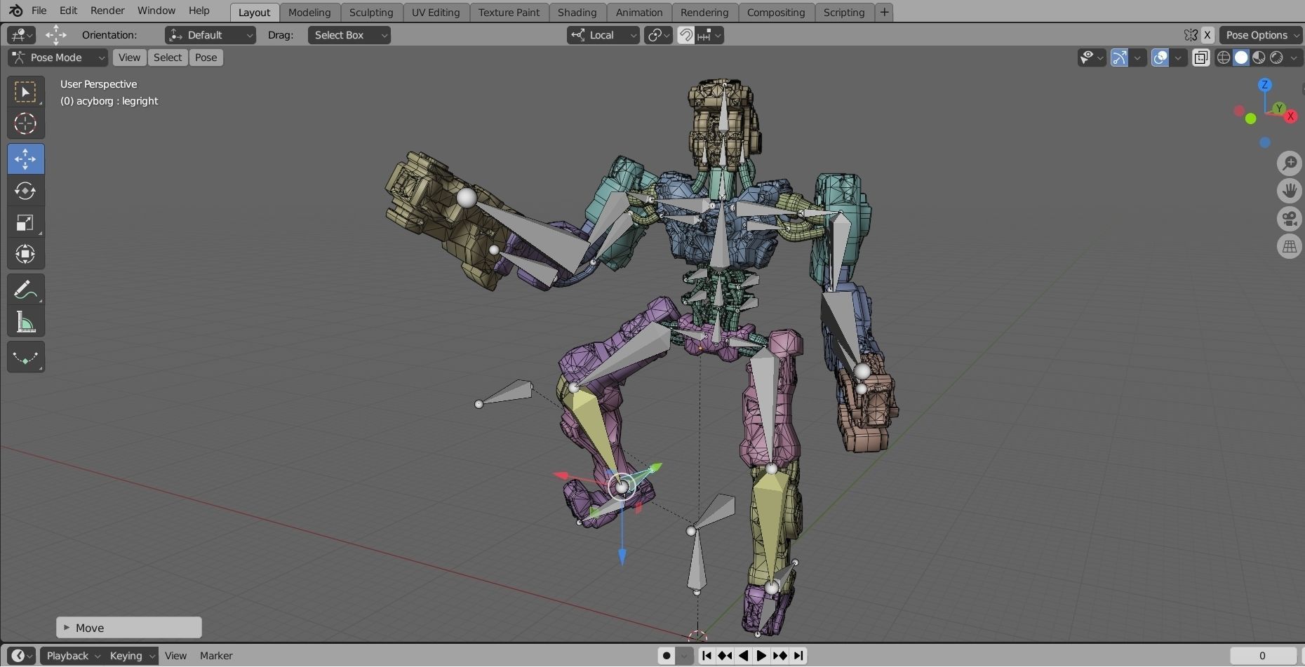 3D model Sci fi assault cyborg character VR / AR / low-poly rigged ...
