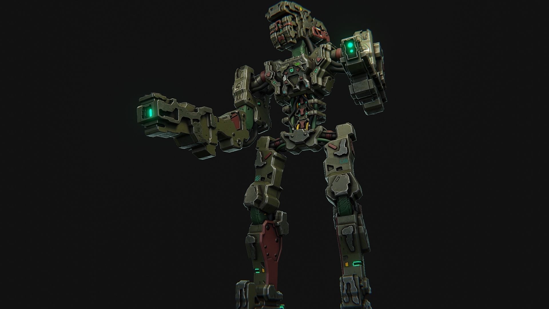 3D model Sci fi assault cyborg character VR / AR / low-poly rigged ...