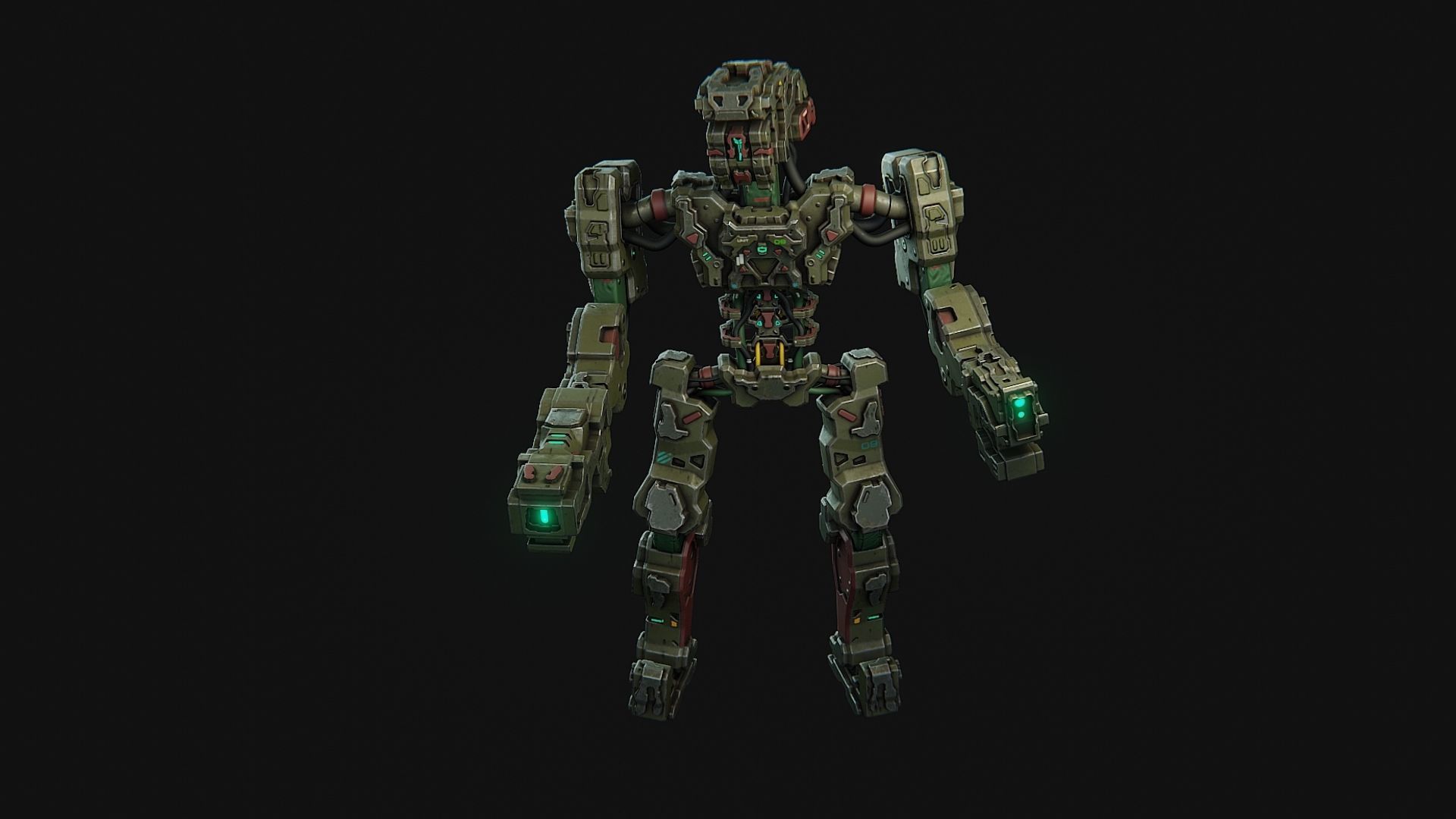 3D model Sci fi assault cyborg character VR / AR / low-poly rigged ...