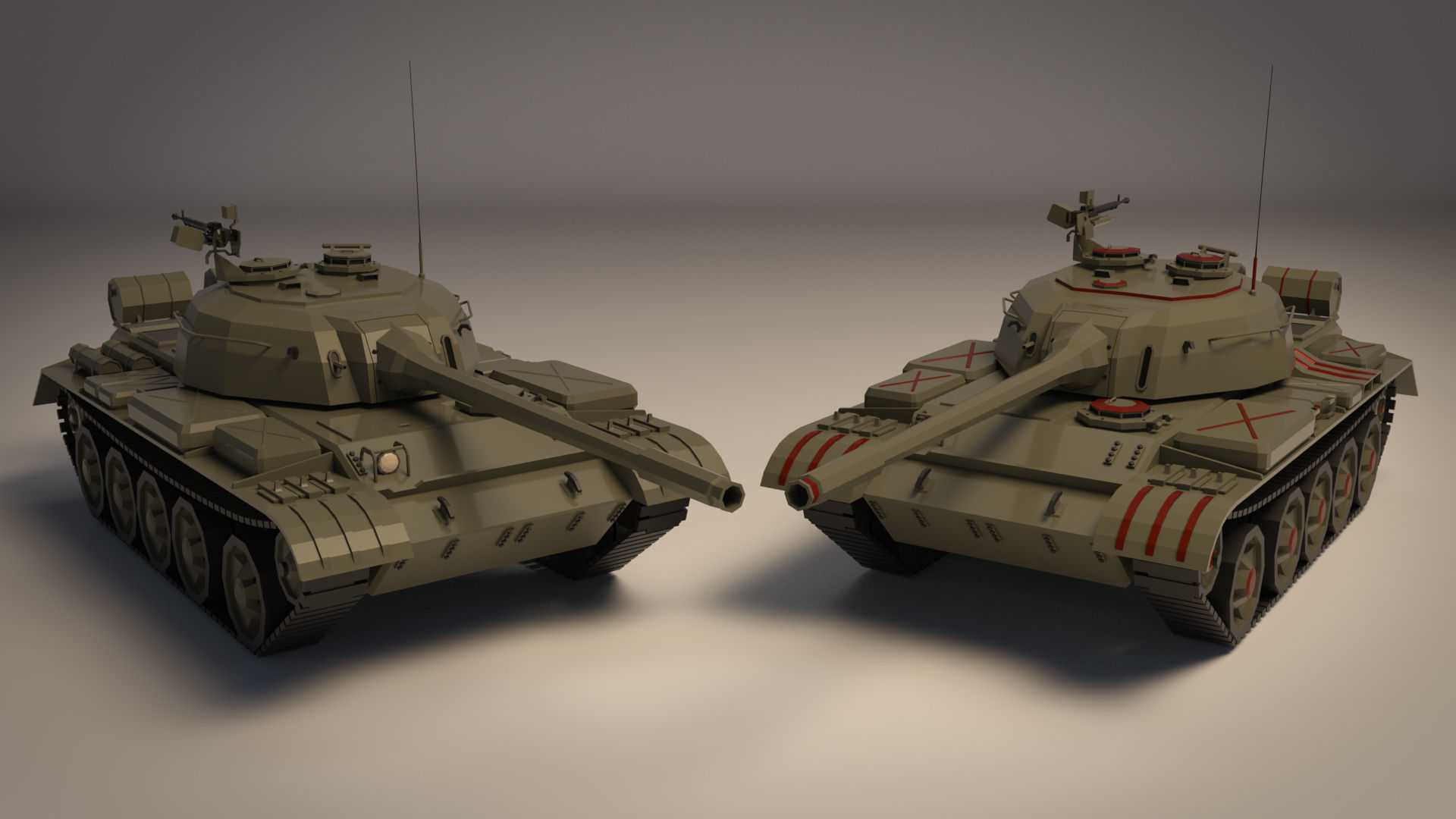 Low Poly Tank 06 3D model | CGTrader