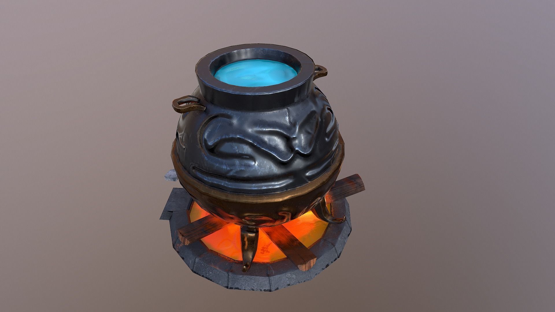 3D model Wizard Cauldron VR / AR / low-poly | CGTrader