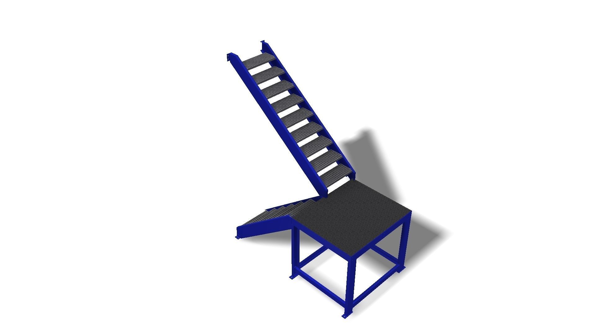 3D Industrial ladder with steel grating steps | CGTrader