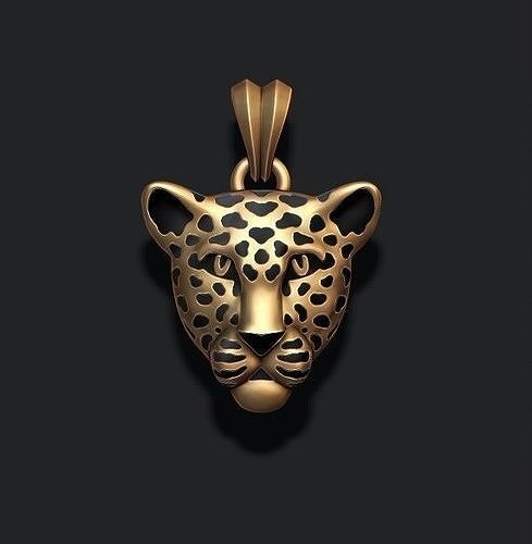 leopard head with enamel 3D model 3D printable | CGTrader