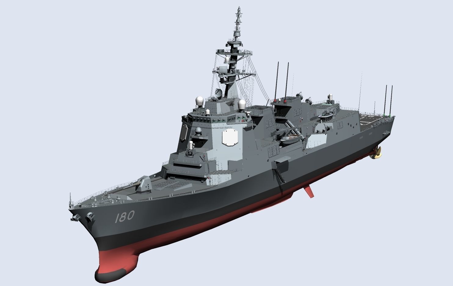 JMSDF DDG-180 HAGURO guided-missile destroyer 3D model | CGTrader