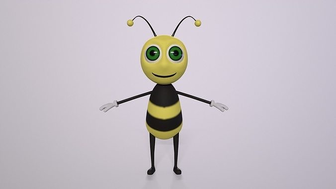 3D model Cartoon bee character VR / AR / low-poly | CGTrader