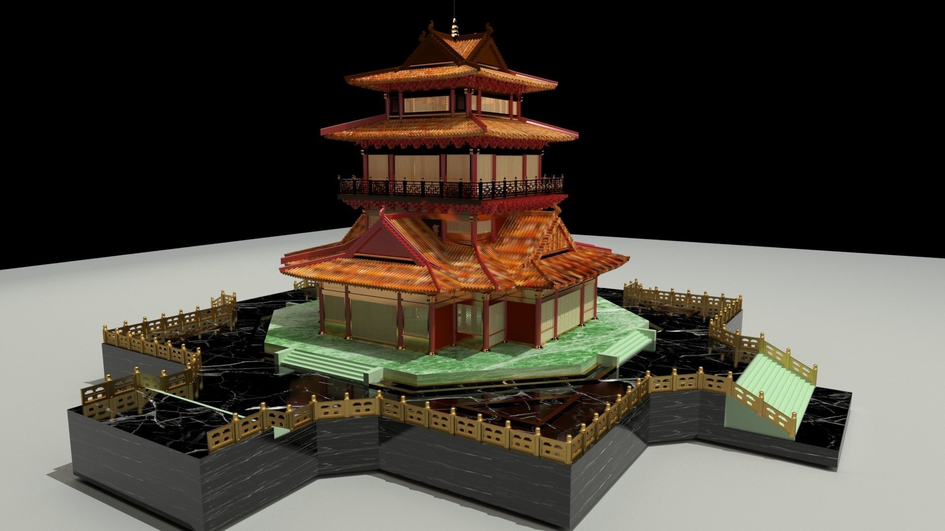 Chinese tower 3D model | CGTrader