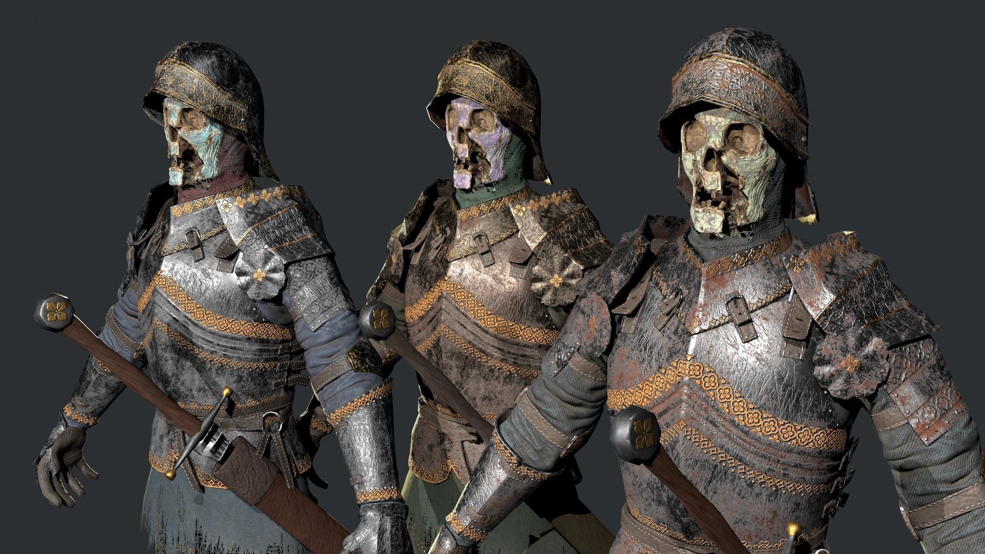 3D model Medieval Skeleton Knight VR / AR / low-poly | CGTrader