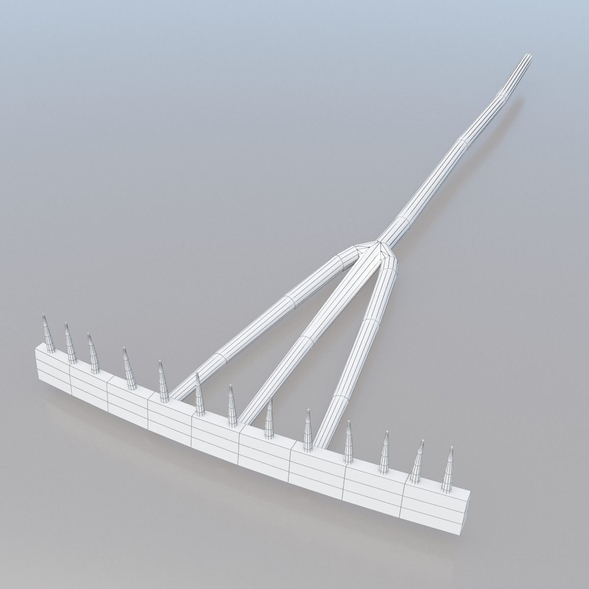 3D model Pack of 6 Medieval Farm Rakes and Hoe VR / AR / low-poly ...