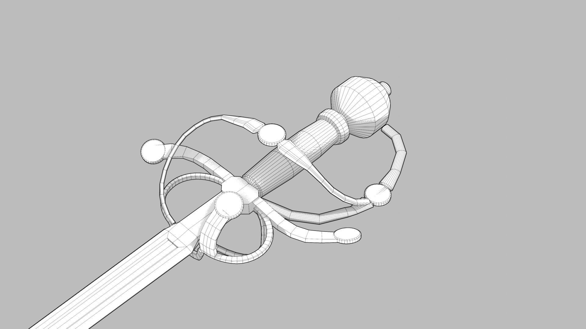 3D model English-style Renaissaince Rapier VR / AR / low-poly | CGTrader