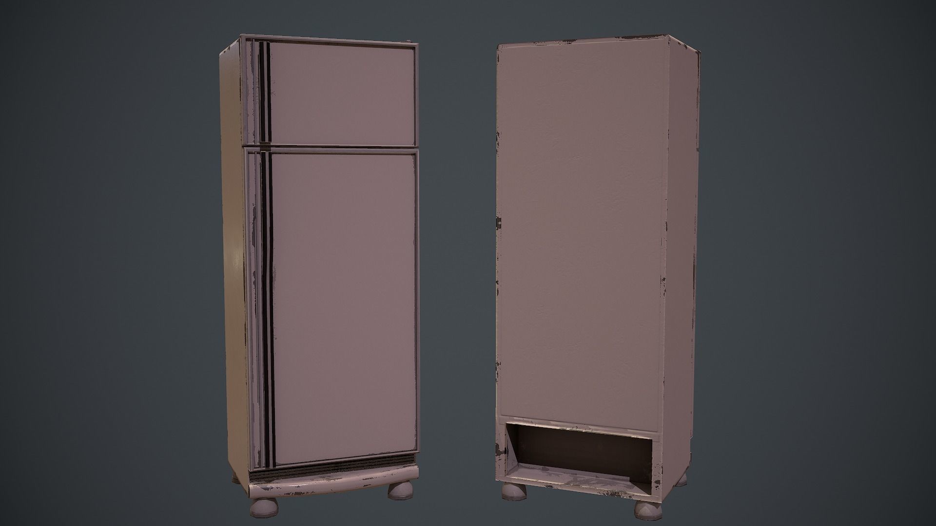3D model Low Poly Fridge two refrigerators on wheels VR / AR / low-poly ...