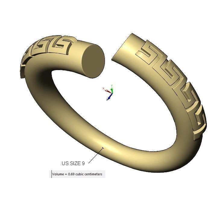 Versace twisted conical rope ring US size 6to9 3D model 3D printable ...