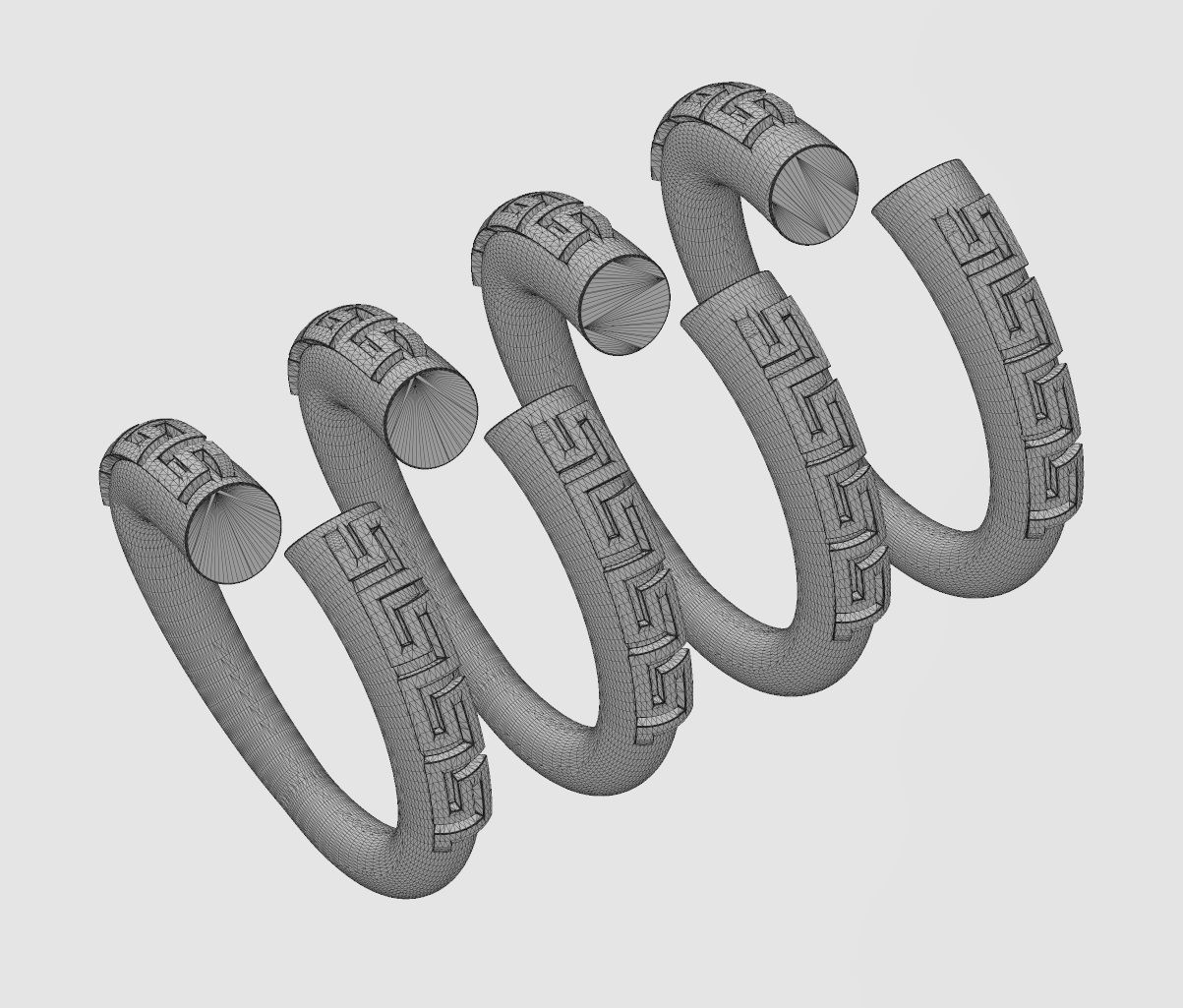 Versace twisted conical rope ring US size 6to9 3D model 3D printable ...