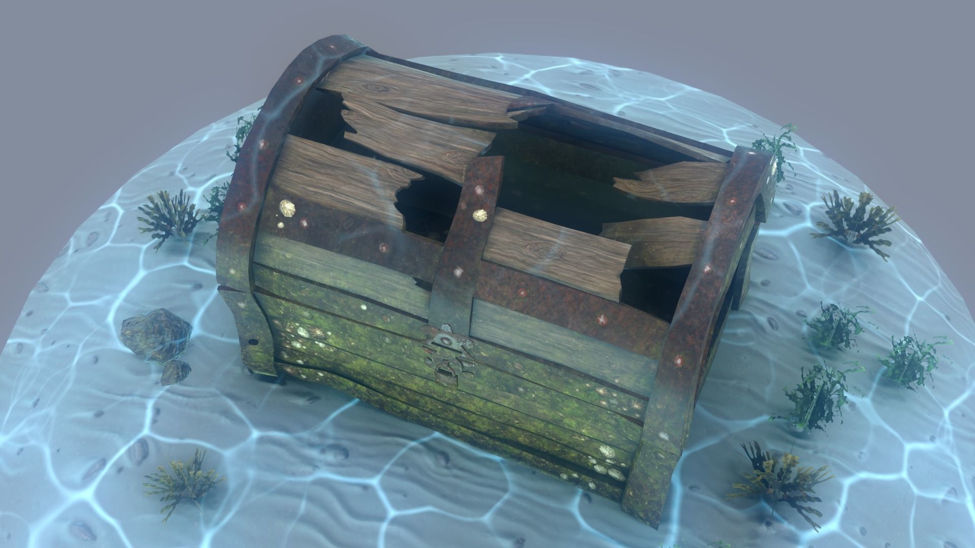 3D model Old Damaged Treasure Chest VR / AR / low-poly | CGTrader