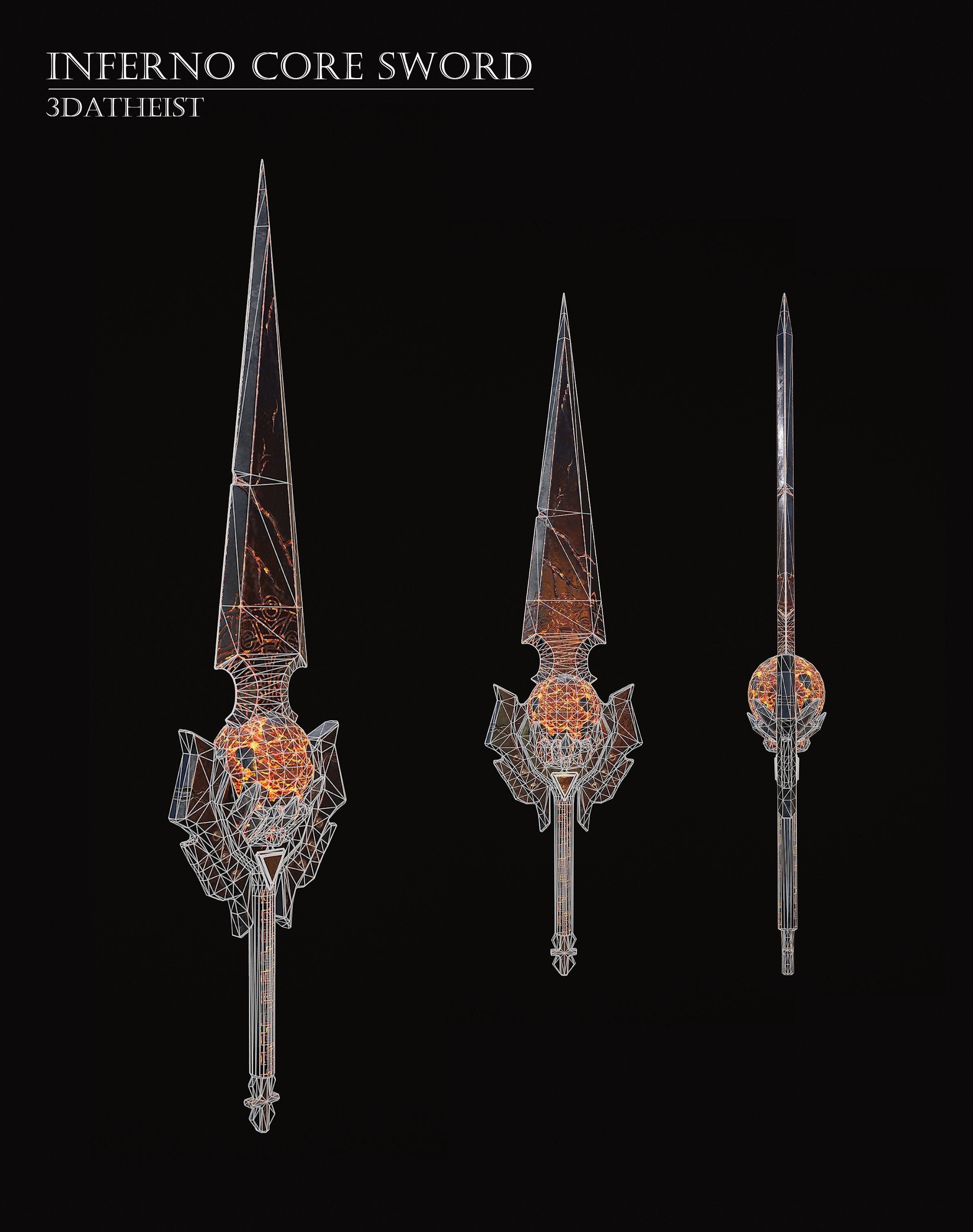 3D model Inferno core Sword VR / AR / low-poly | CGTrader