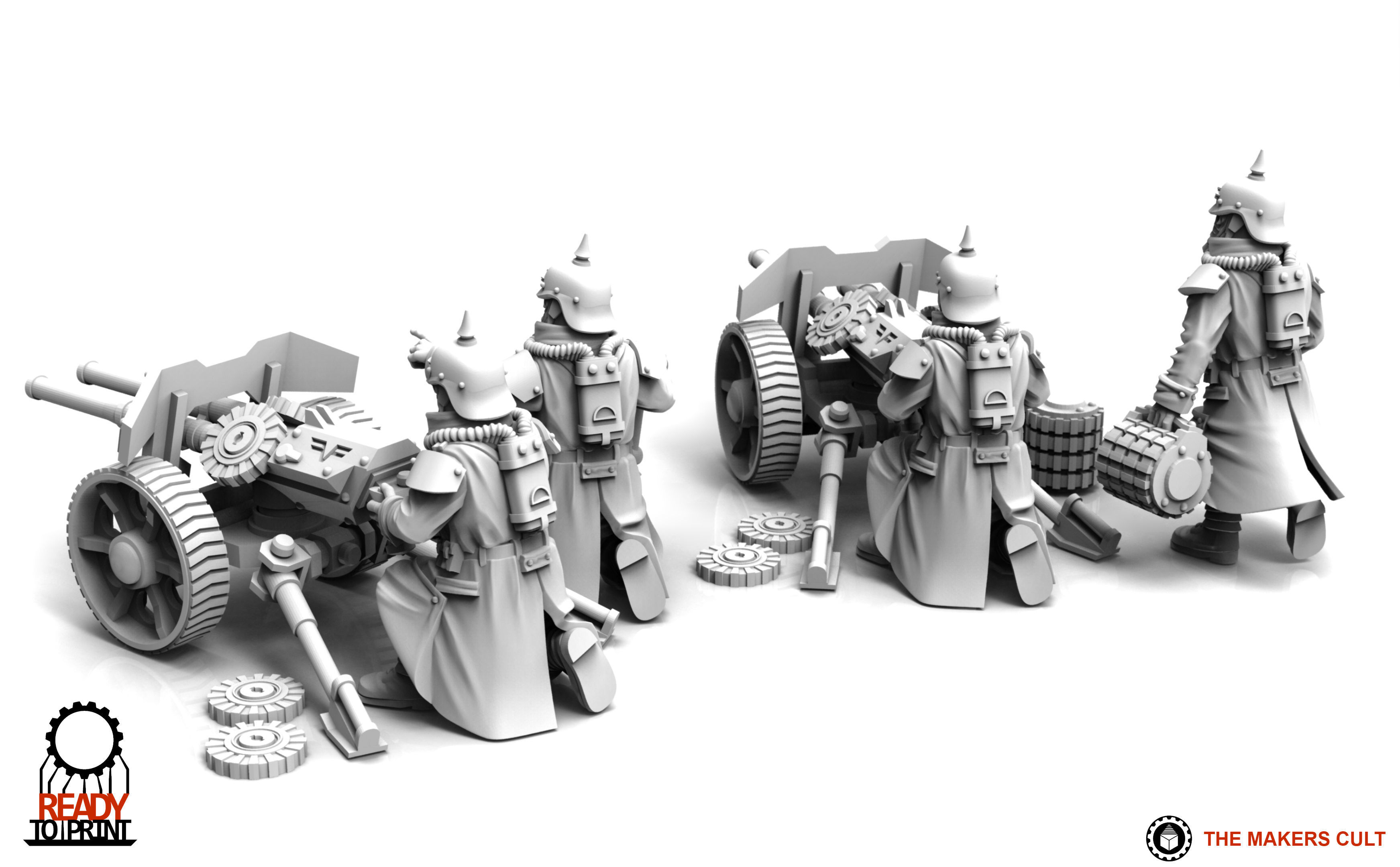 Valour Korps - Heavy Weapon Teams Set 2 3D model 3D printable | CGTrader