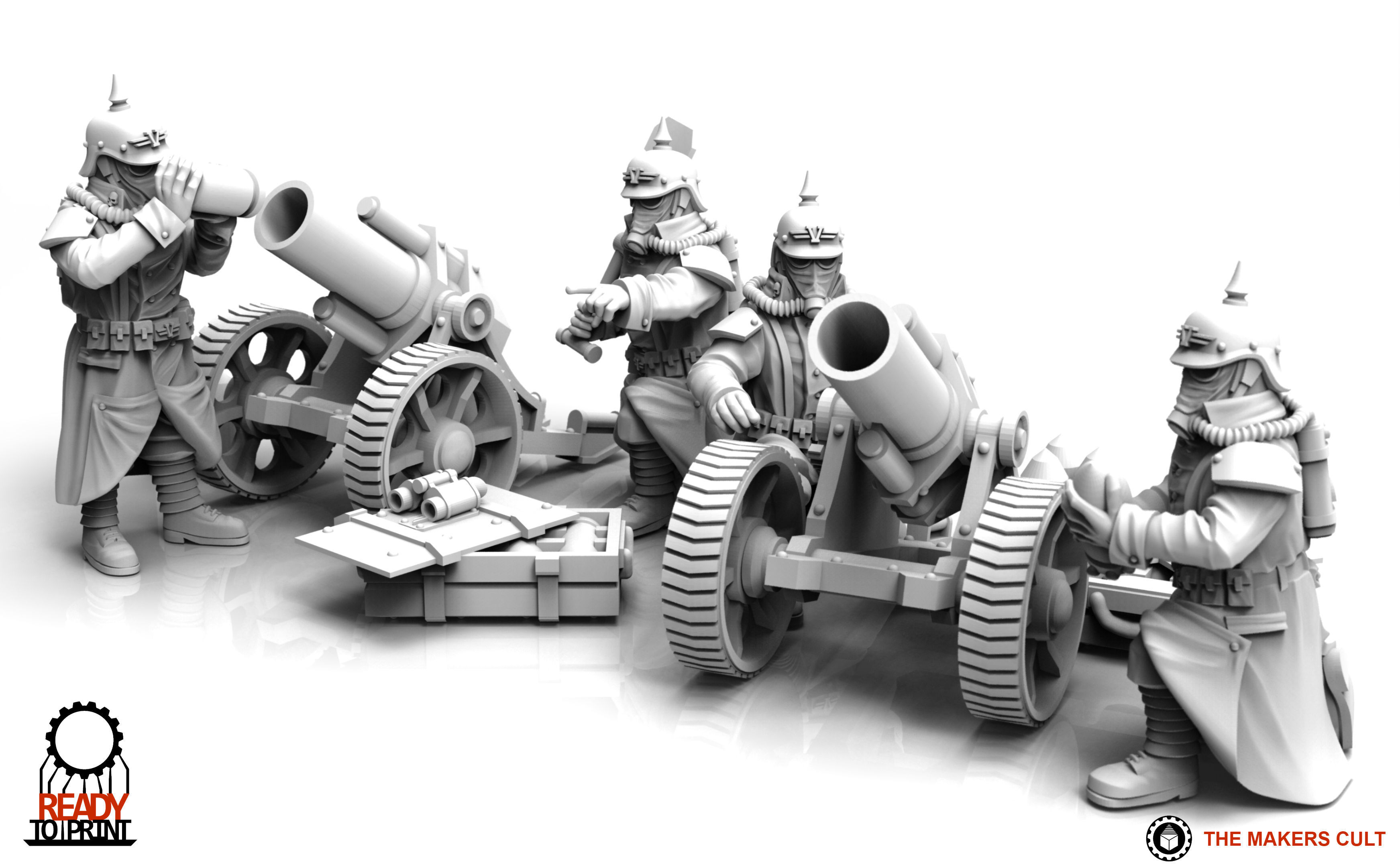 Valour Korps - Heavy Weapon Teams Set 2 3D model 3D printable | CGTrader