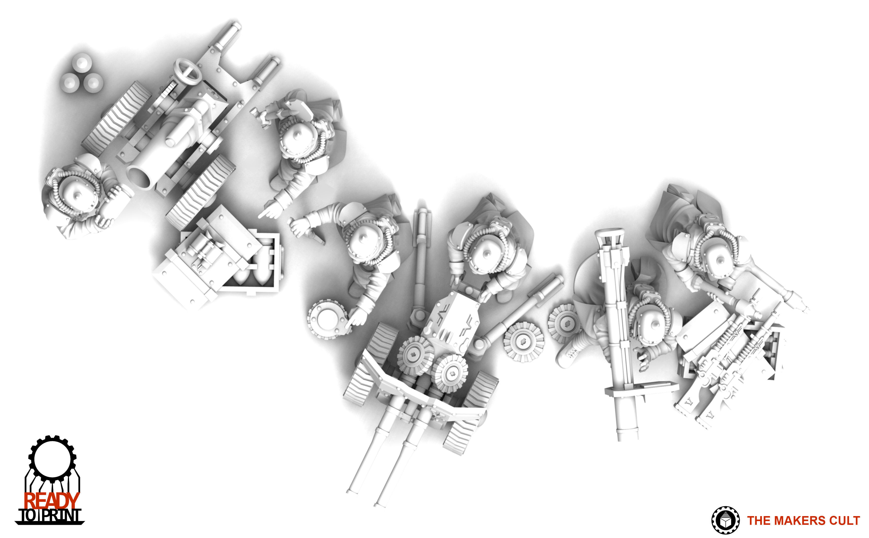 Valour Korps - Heavy Weapon Teams Set 2 3D model 3D printable | CGTrader