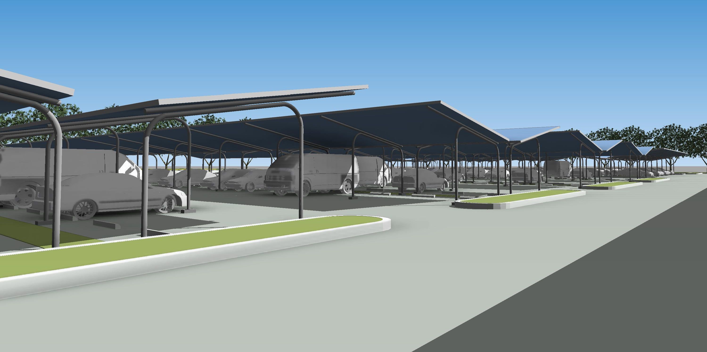 Solar car park 3D model | CGTrader