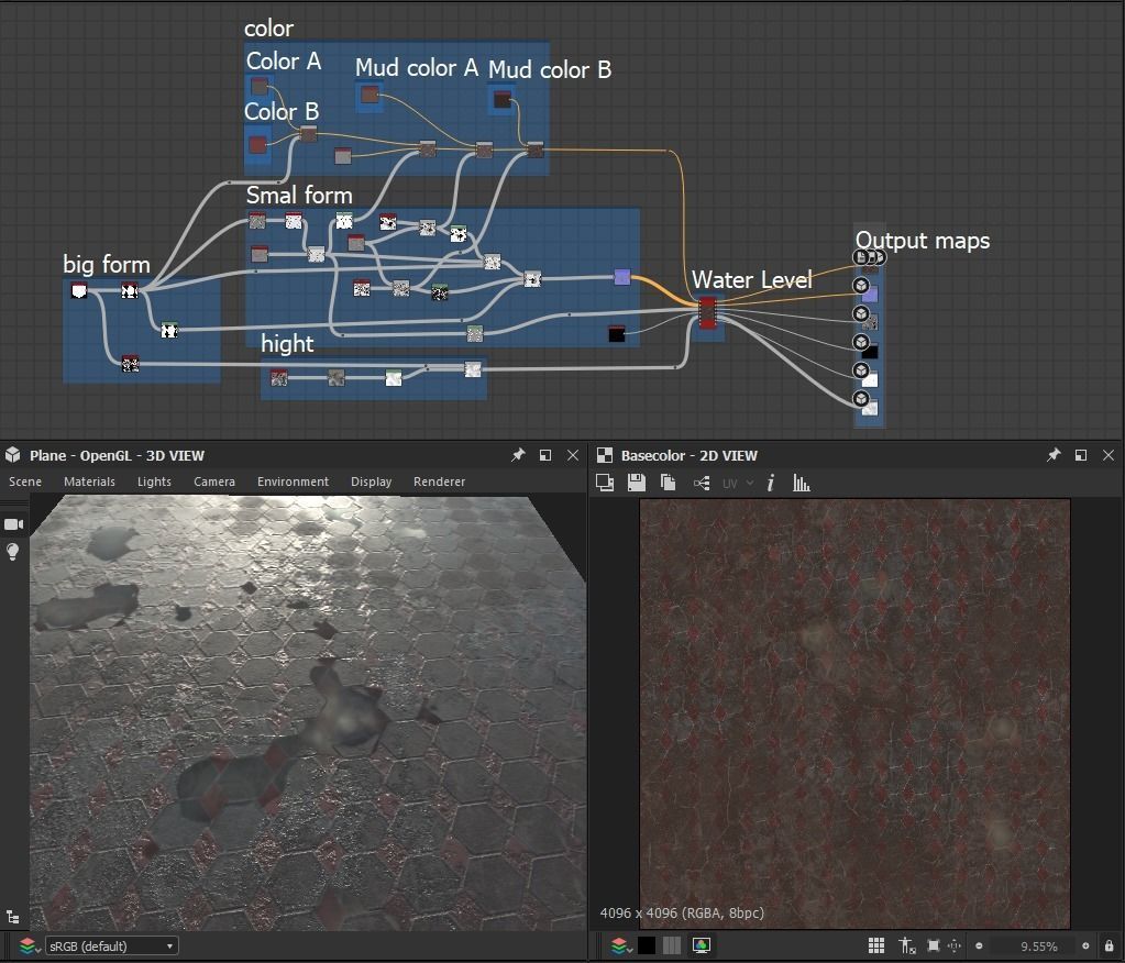 Texture Paving stone seamless texture generator with water VR / AR ...