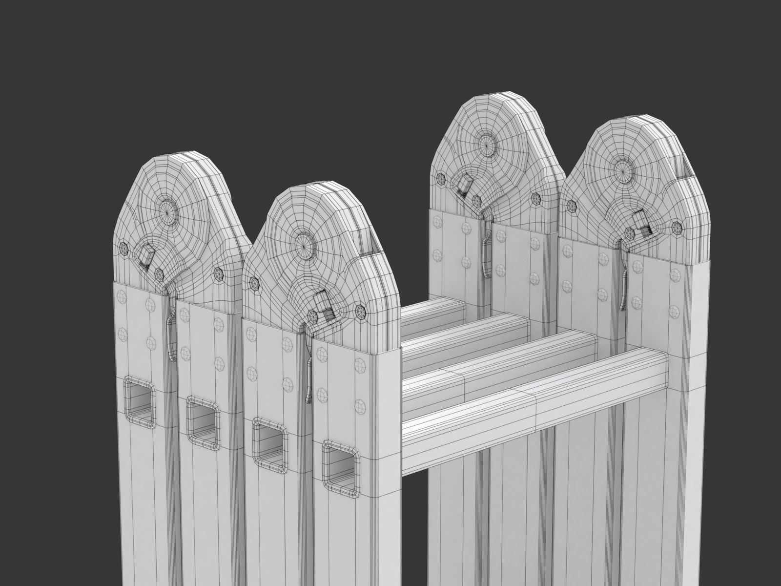 Multifunctional Aluminium Ladder 3D model rigged | CGTrader