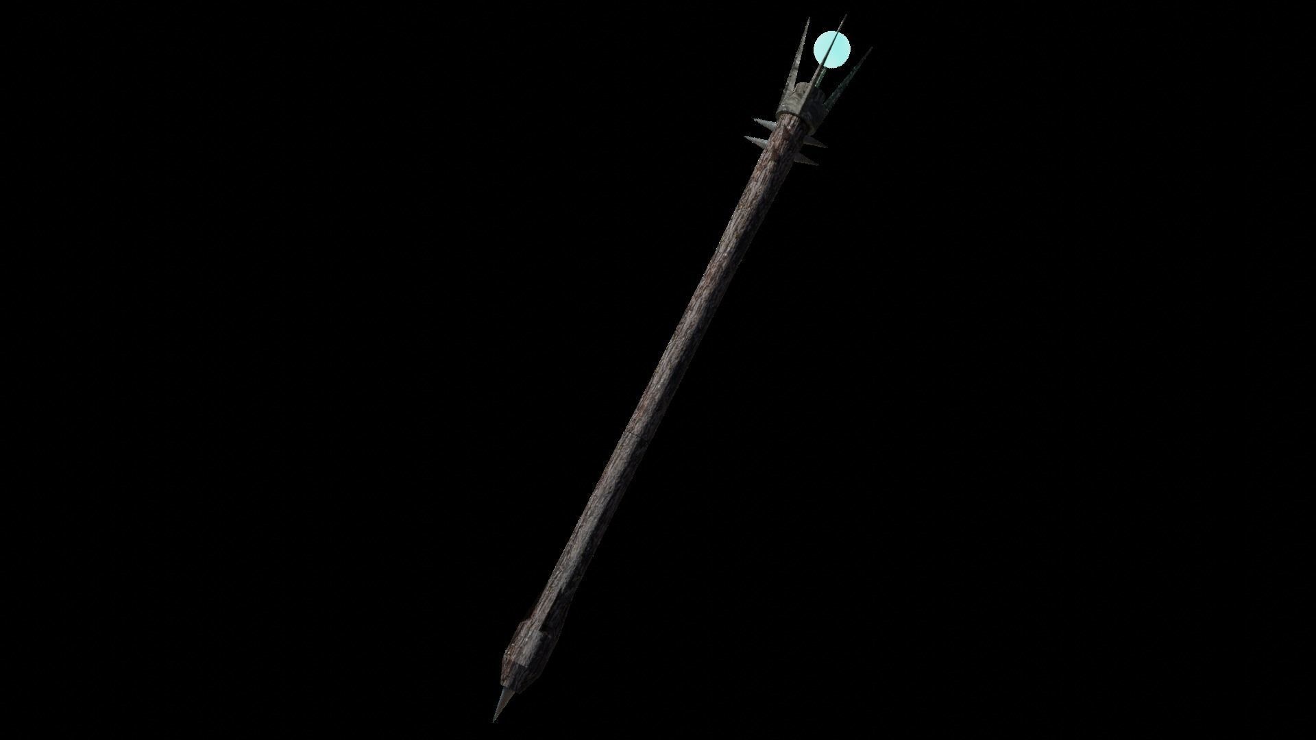 blue orb staff free 3D model | CGTrader