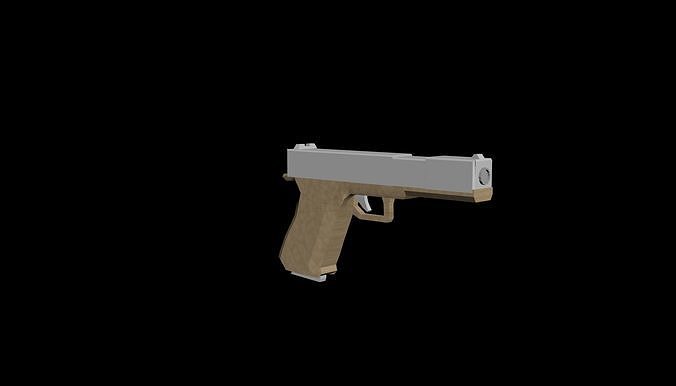 3D model 3D pistol model gun VR / AR / low-poly | CGTrader