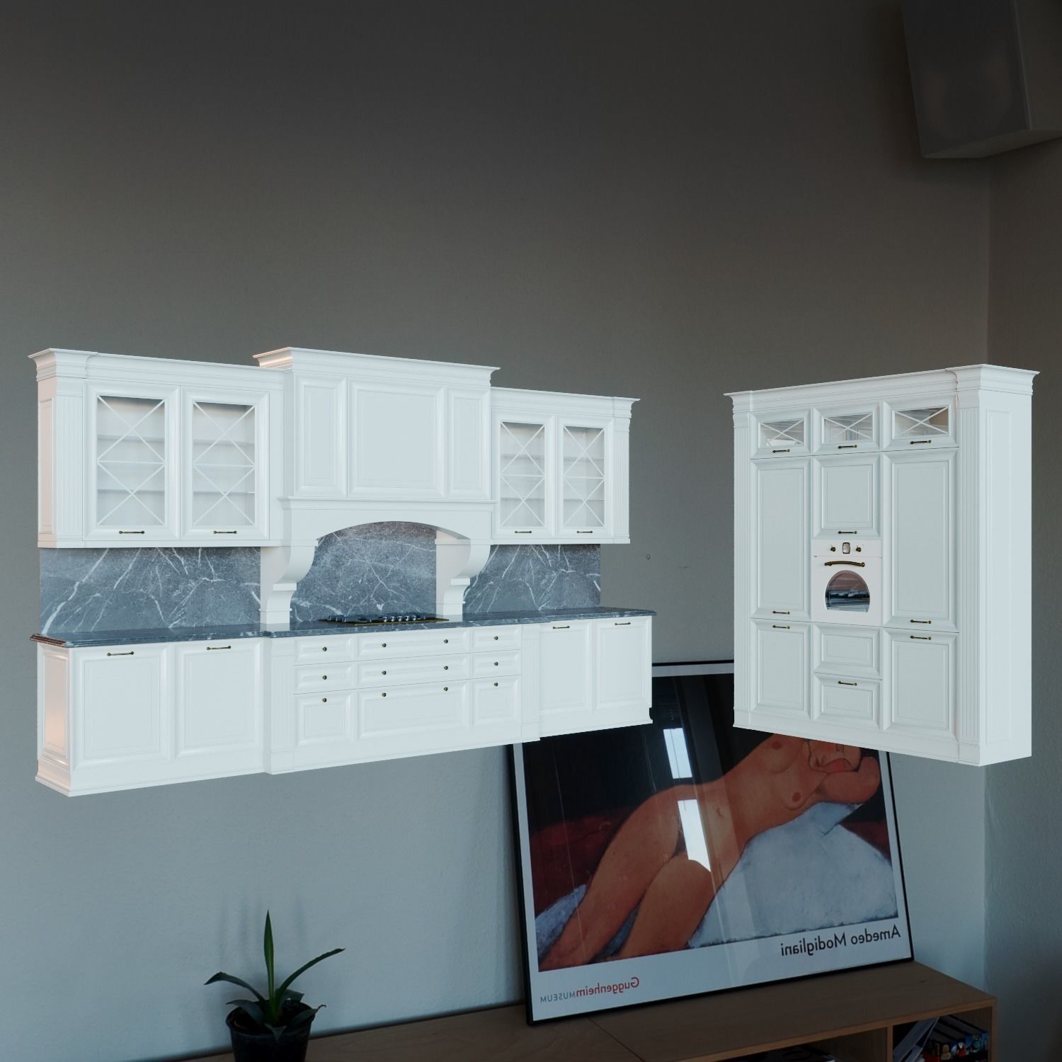 Classic modular kitchen 3D model | CGTrader