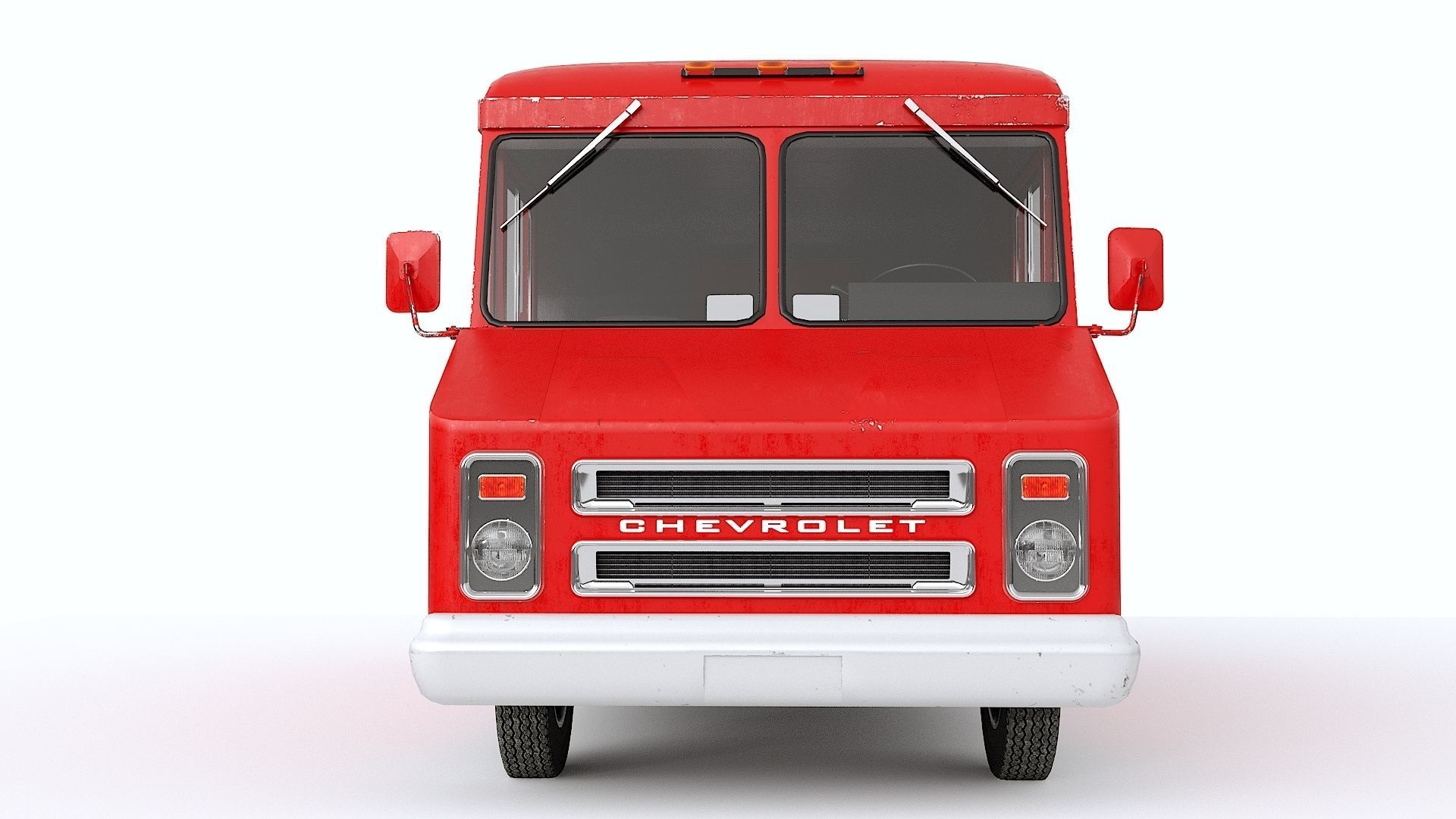 3D model Chevrolet P30 step van Red 1980s VR / AR / low-poly | CGTrader
