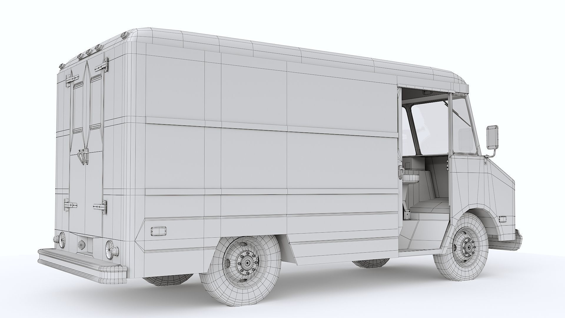 3D model Chevrolet P30 step van Red 1980s VR / AR / low-poly | CGTrader