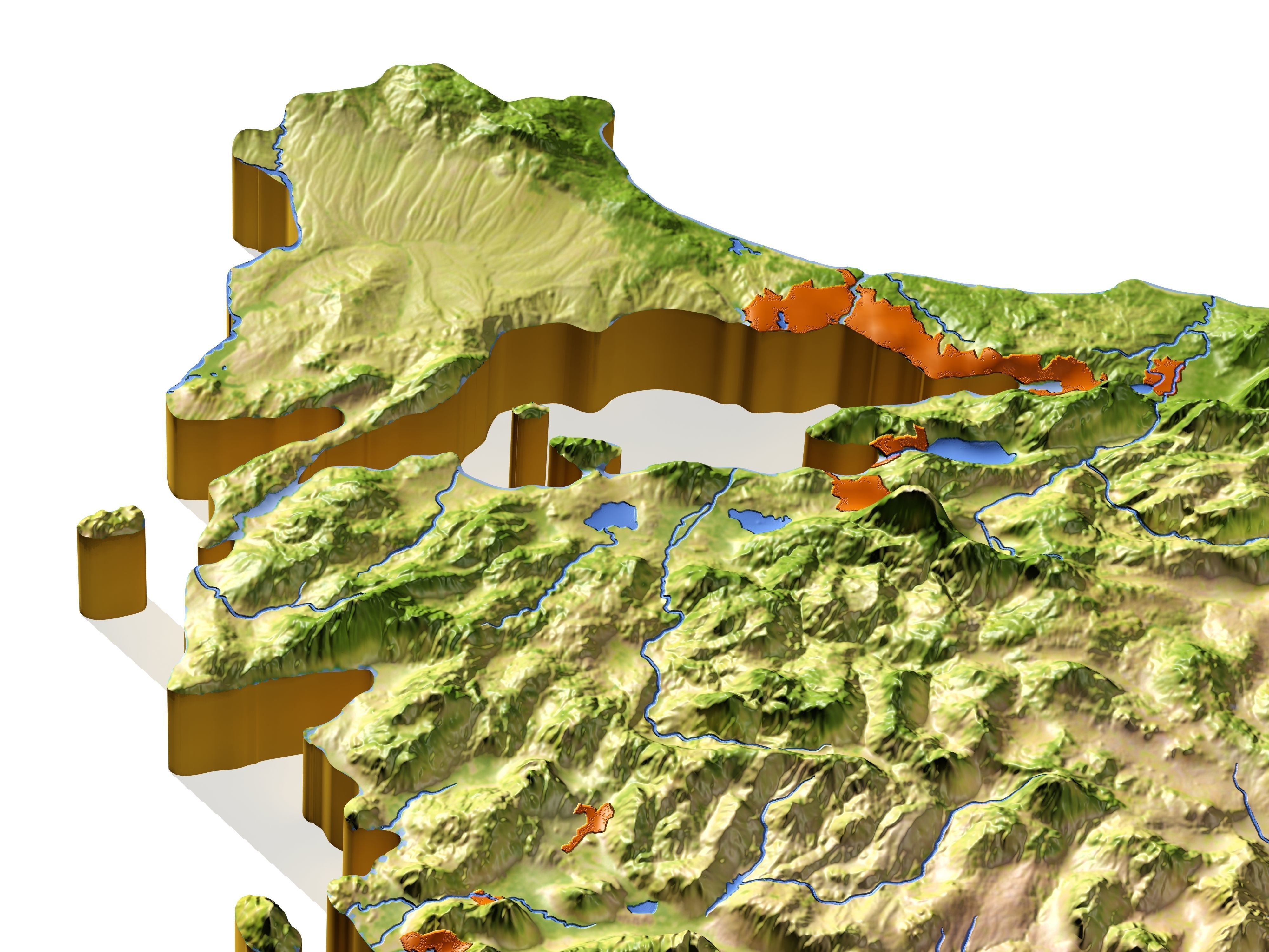 Turkey High resolution 3D relief maps 3D model | CGTrader