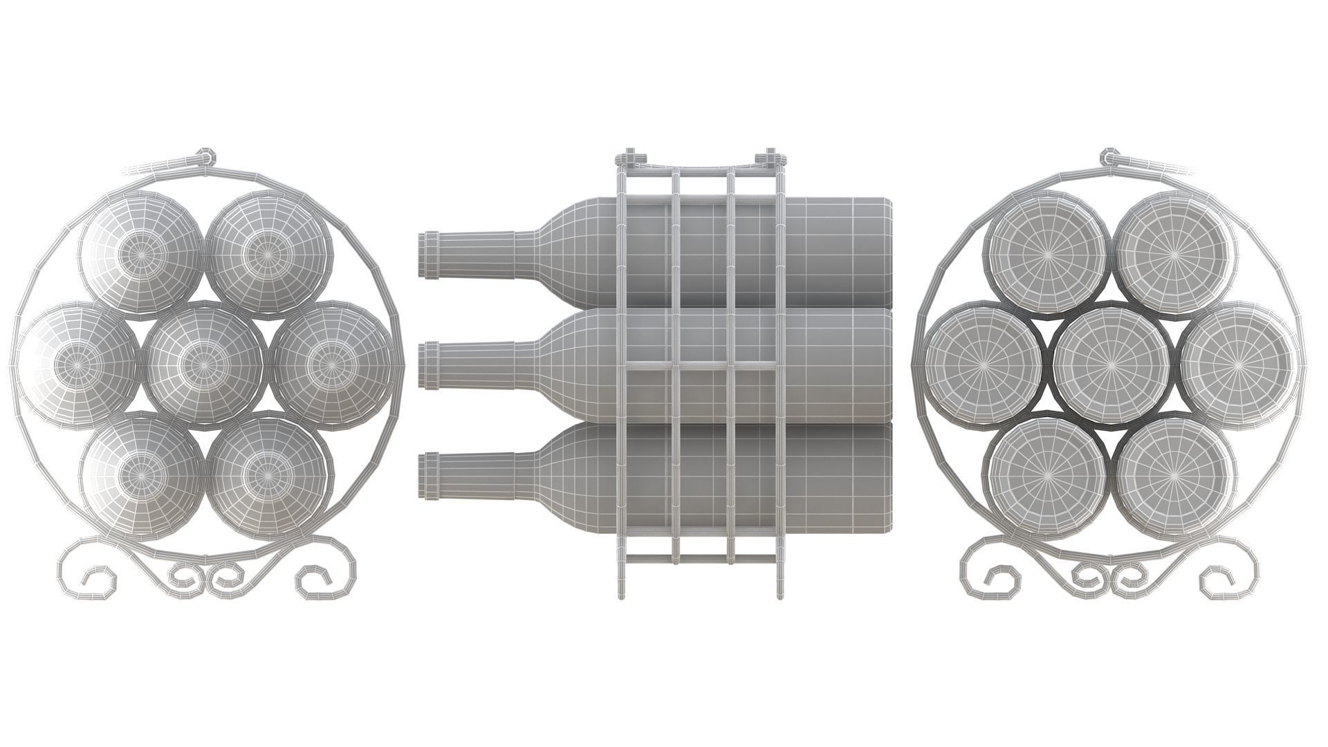 Circular Wine Rack Wine Bottles 3D model | CGTrader