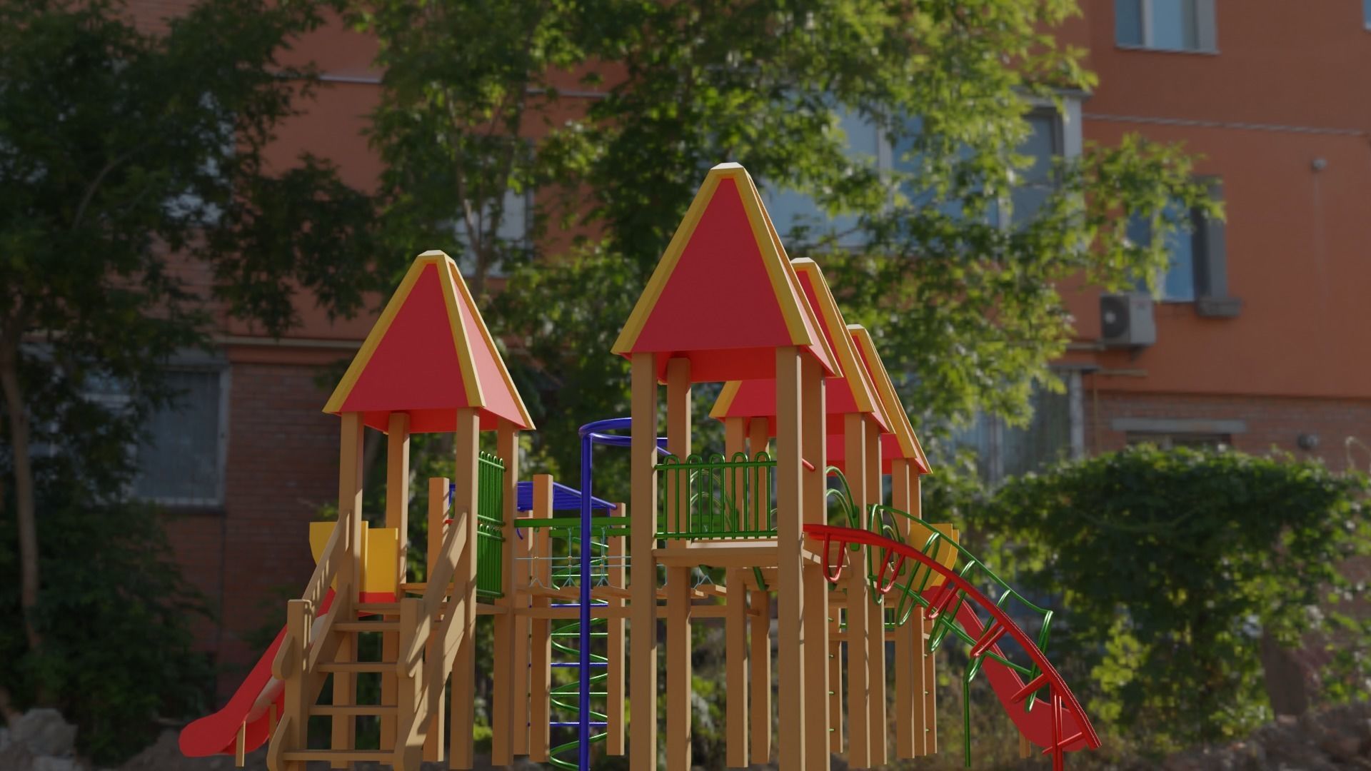 3D model Low-Poly Playground VR / AR / low-poly | CGTrader