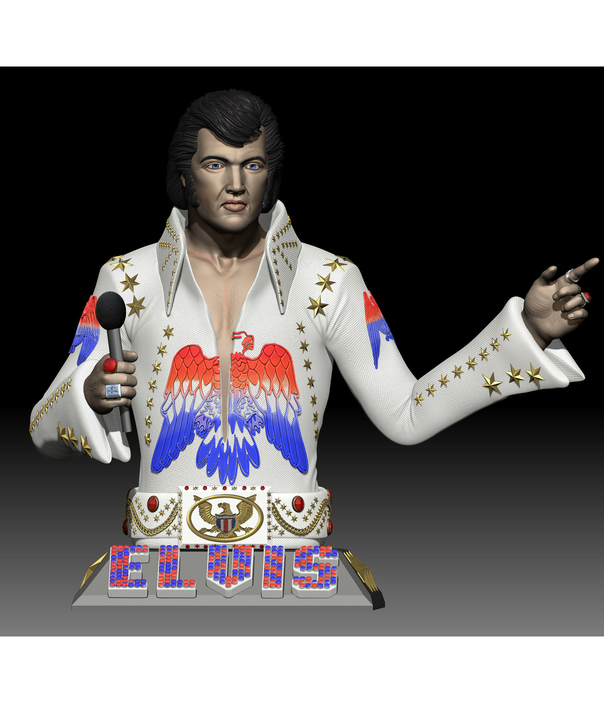 Elvis Presley Bust 3D model 3D printable | CGTrader