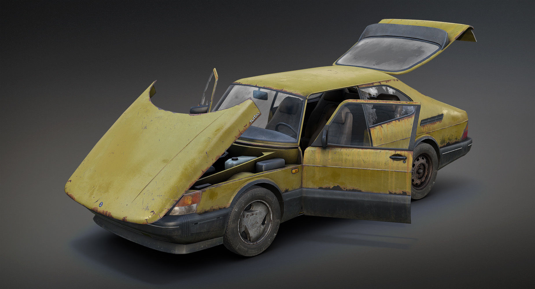 3D model Saab 900 Turbo Rusty VR / AR / low-poly | CGTrader