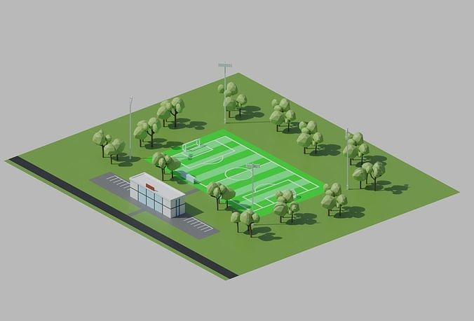 3D model Lowpoly stadium kit VR / AR / low-poly | CGTrader