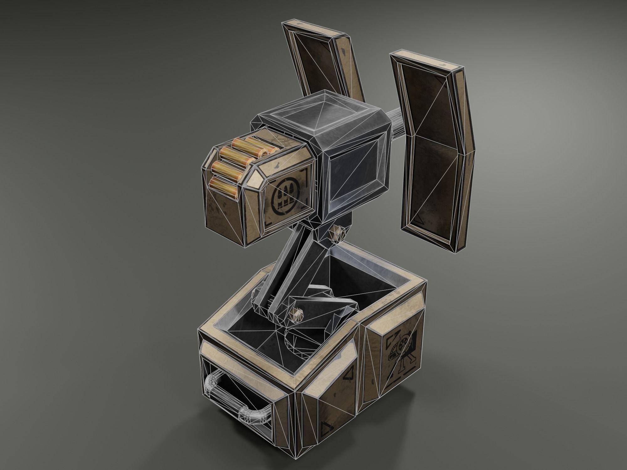 3D model Foldable turret VR / AR / low-poly | CGTrader