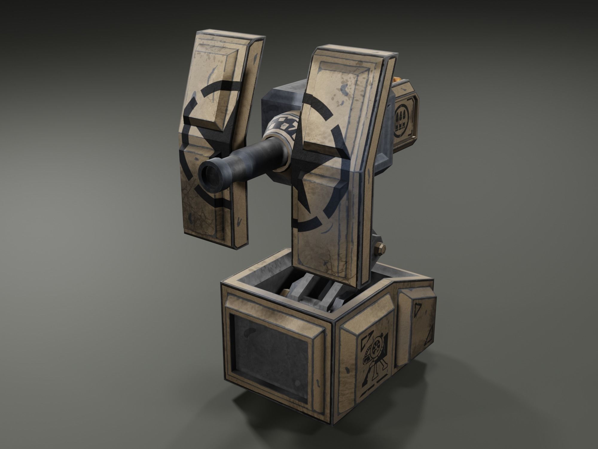3D model Foldable turret VR / AR / low-poly | CGTrader