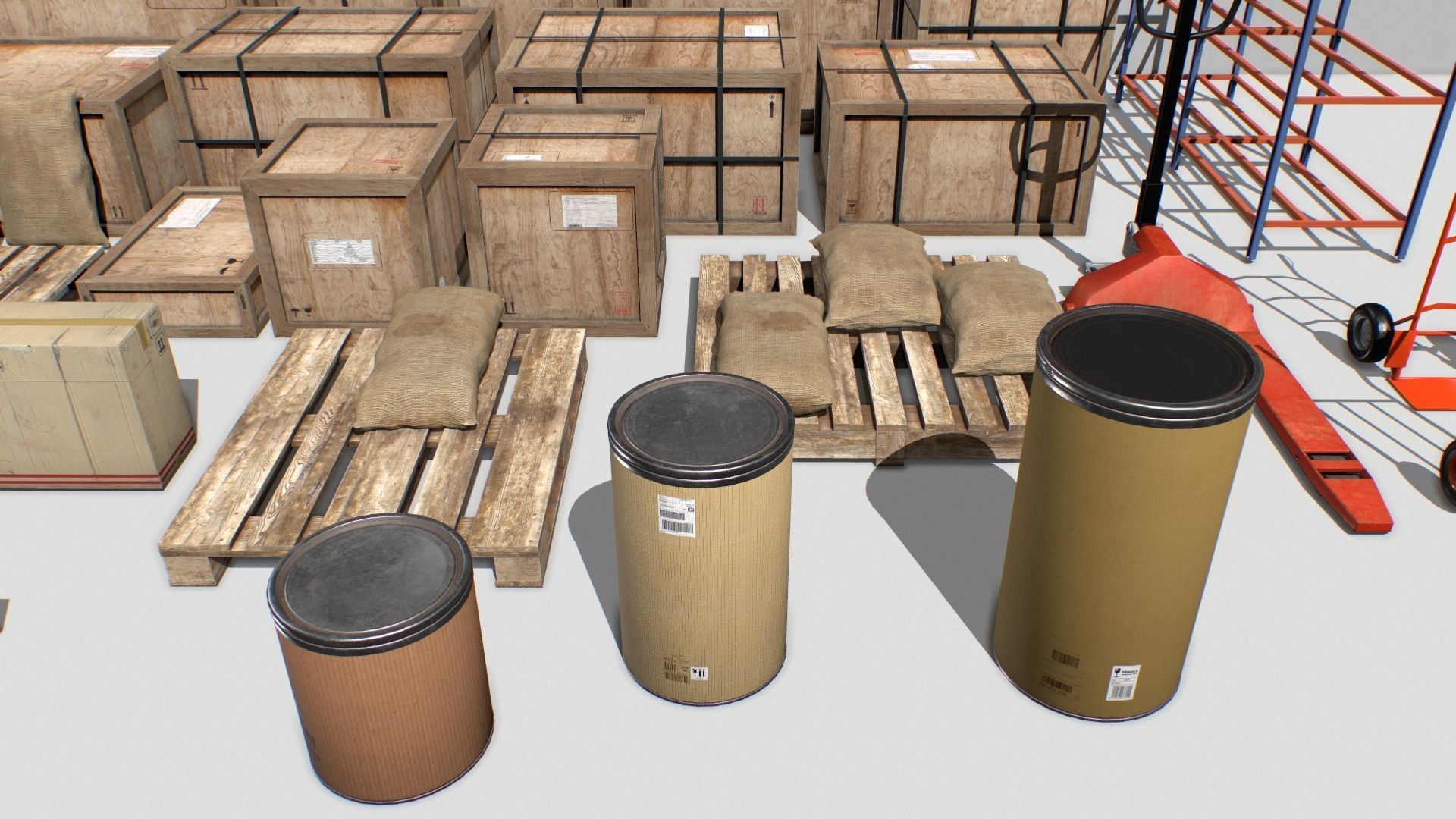 3D model Warehouse Props Pack 1 unreal asset VR / AR / low-poly | CGTrader
