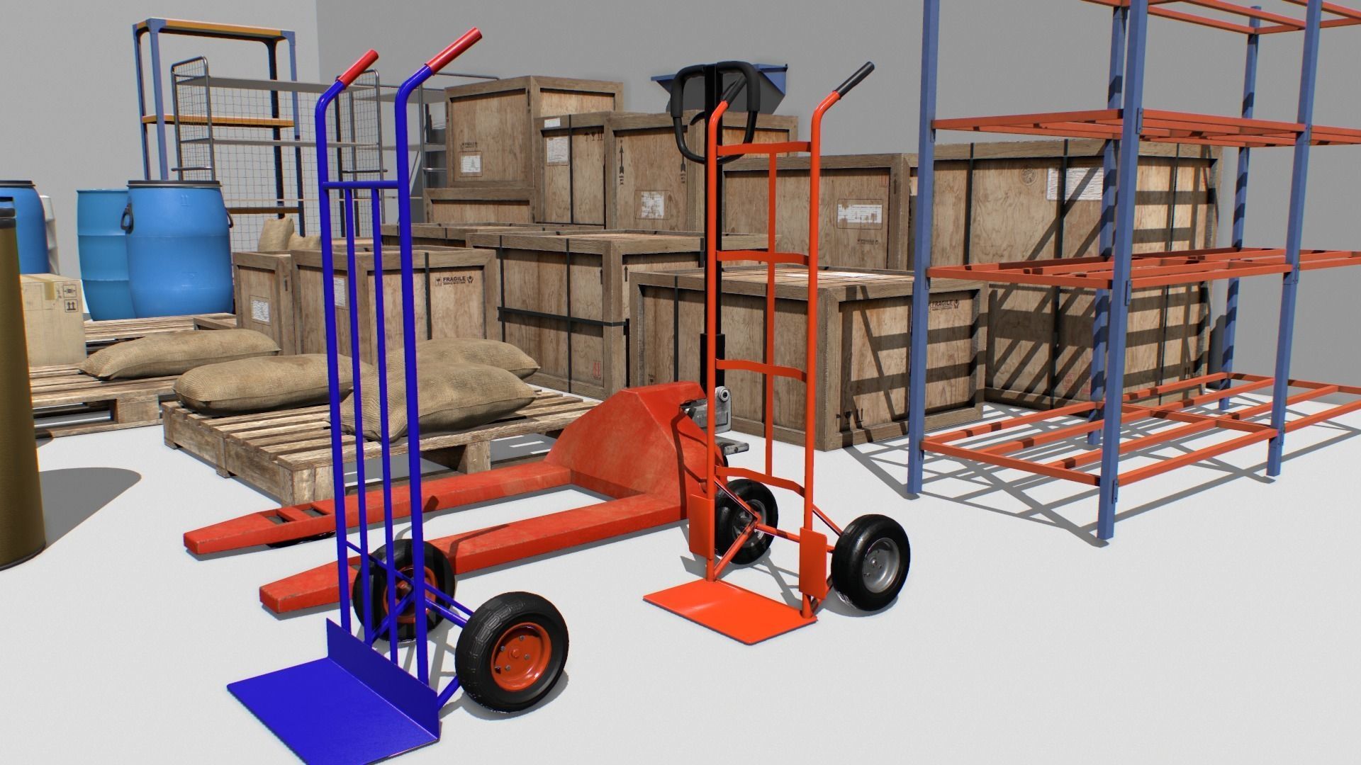 3D model Warehouse Props Pack 1 unreal asset VR / AR / low-poly | CGTrader