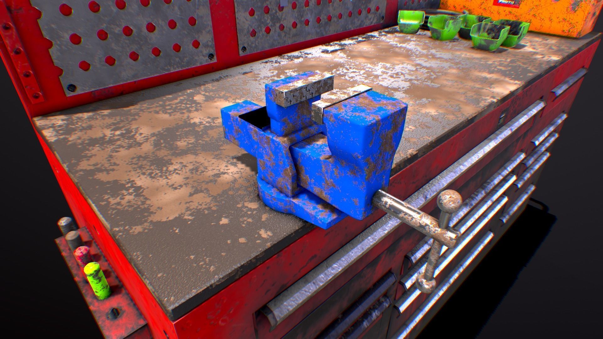 3D model Old Workbench - Game Ready VR / AR / low-poly | CGTrader