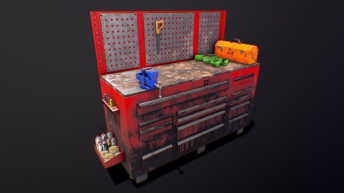 3D model Old Workbench - Game Ready VR / AR / low-poly | CGTrader