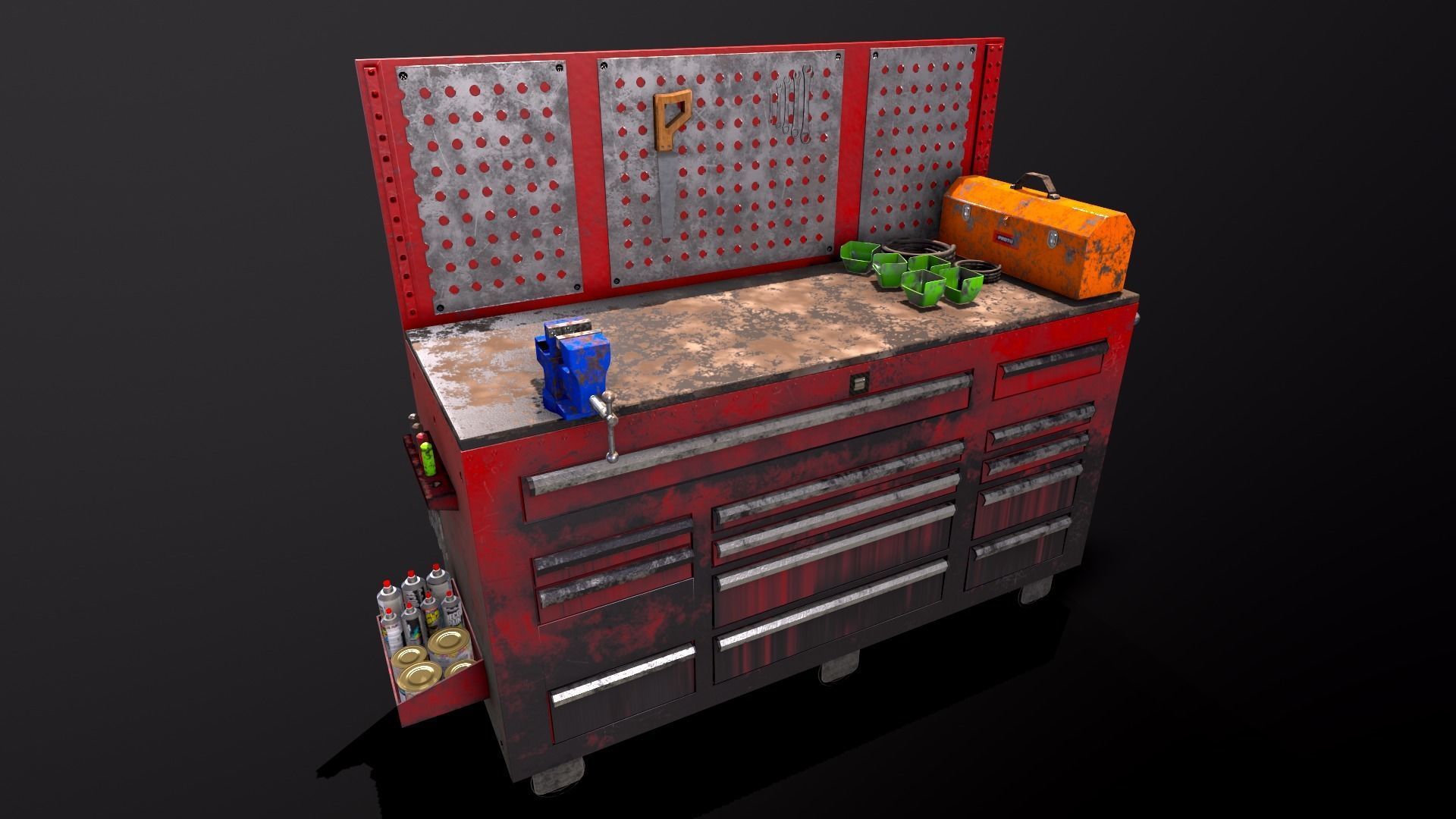 3D model Old Workbench - Game Ready VR / AR / low-poly | CGTrader