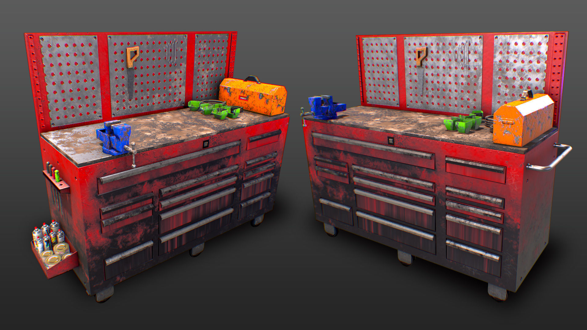 3D model Old Workbench - Game Ready VR / AR / low-poly | CGTrader