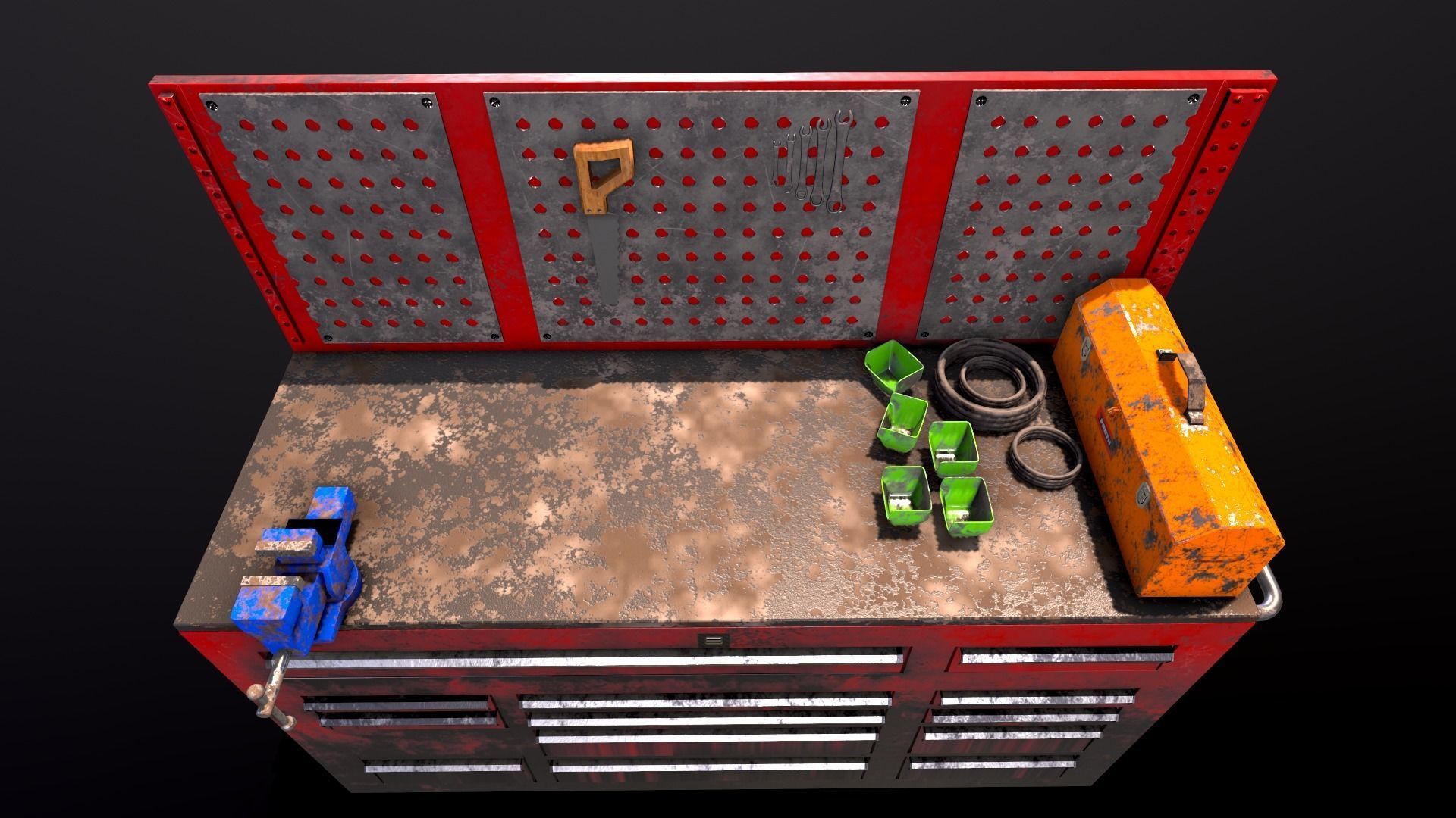 3D model Old Workbench - Game Ready VR / AR / low-poly | CGTrader