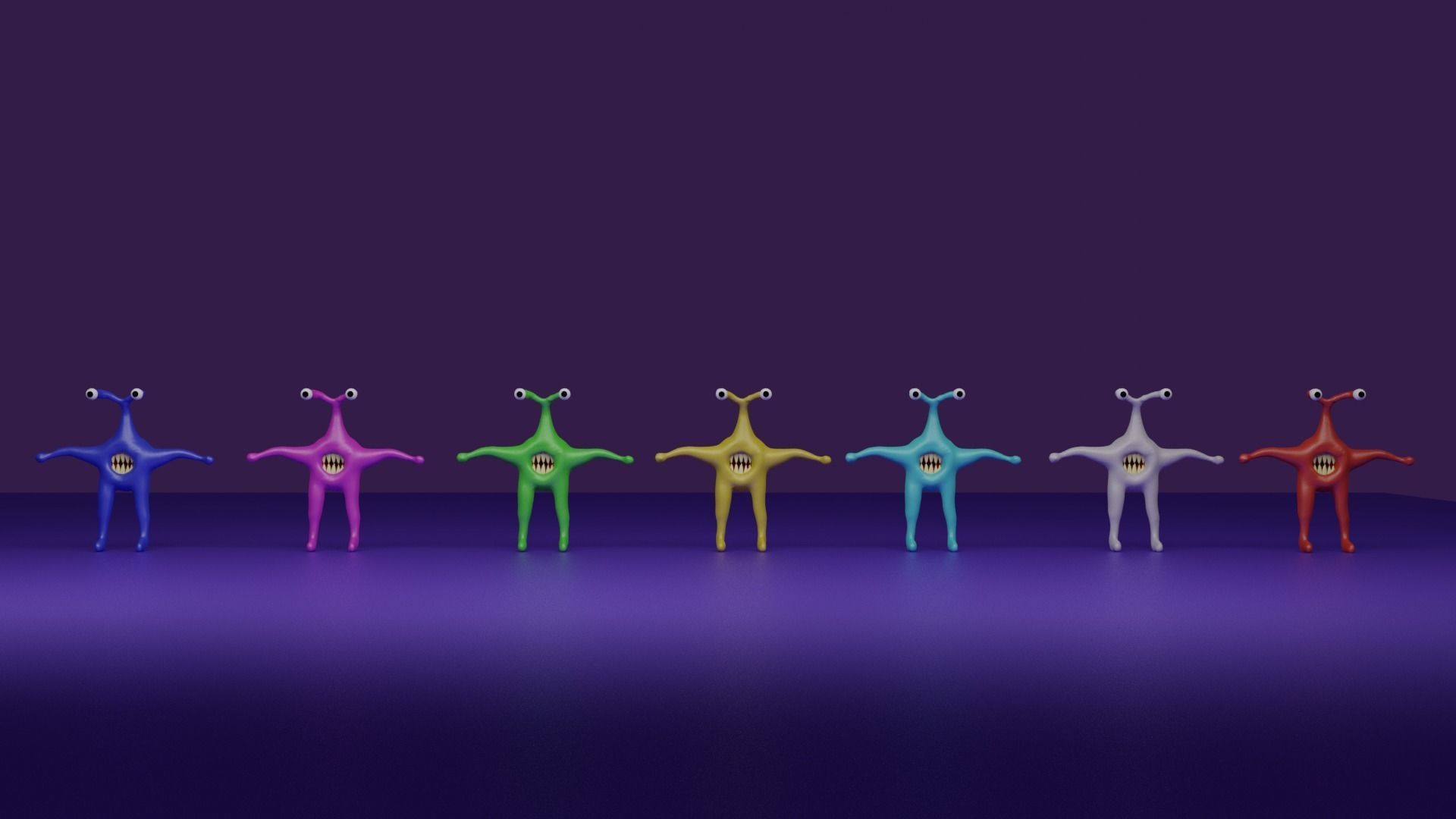 Creatures in various colors 3D model | CGTrader