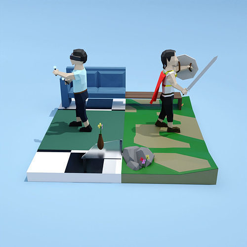 3D model VR Game Playing VR / AR / low-poly | CGTrader