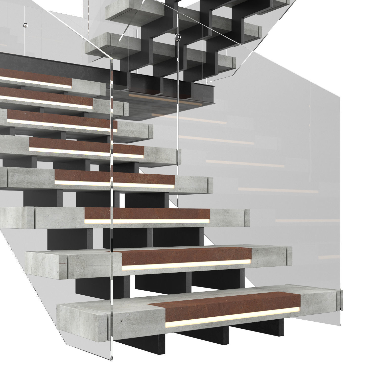Modern stairs 3 3D model | CGTrader
