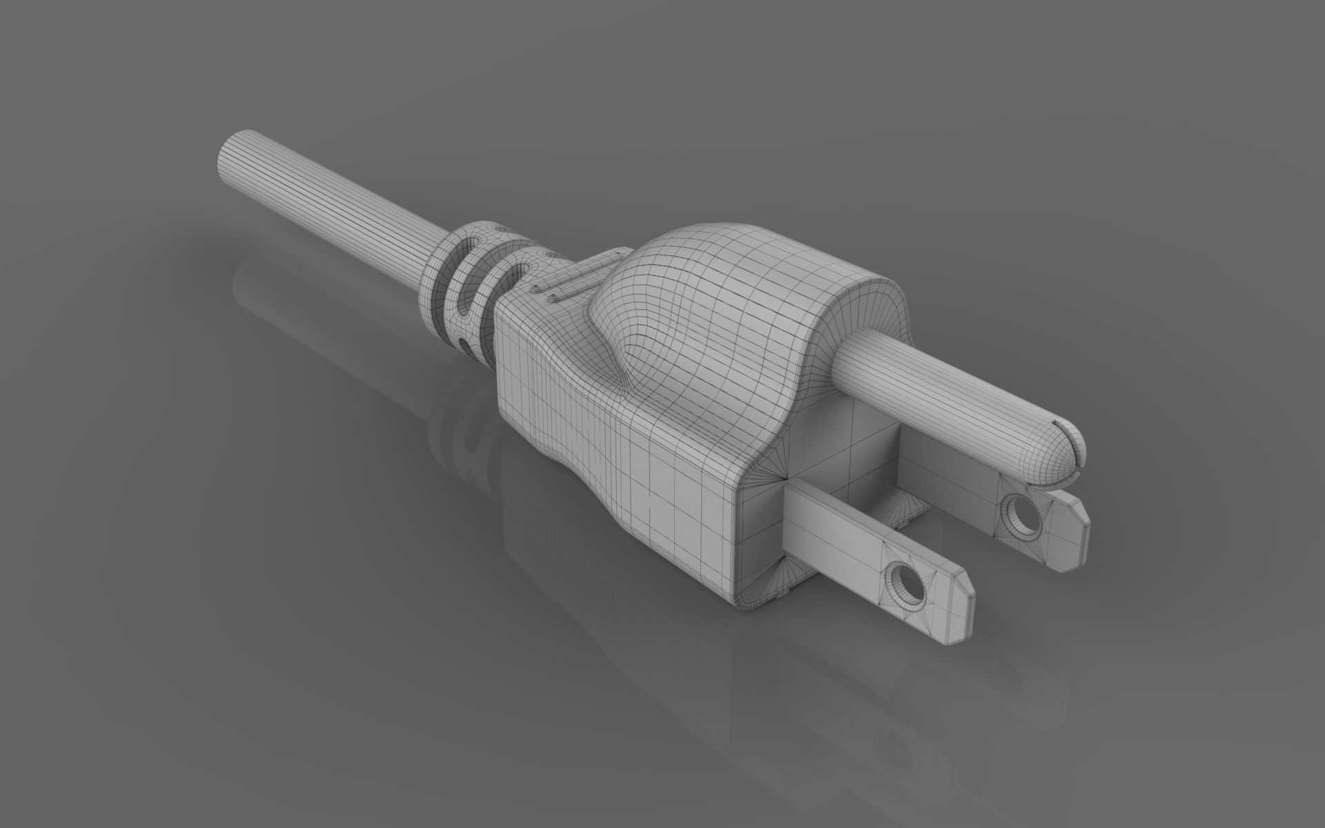 Power Cable 3 Pin plug 3D model | CGTrader